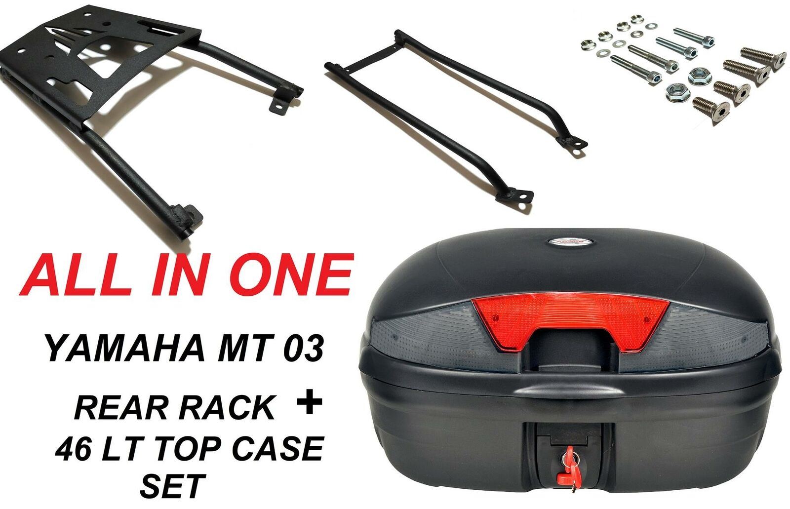 Yamaha MT03 MT25 rear rack + 46 LT top case set 2016-19 ALL IN ONE
